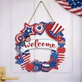 4th of July Wooden Welcome Sign Patriotic Door Hanger Decor for Front ...