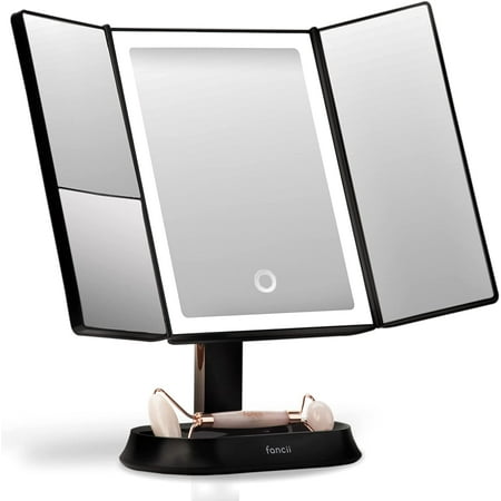 XGBB Makeup Mirror with Natural LED Lights, Lighted Trifold Vanity ...