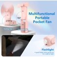 3Pcs 3-in-1 Foldable Mini Handheld Fan with Flashlight USB Rechargeable ...