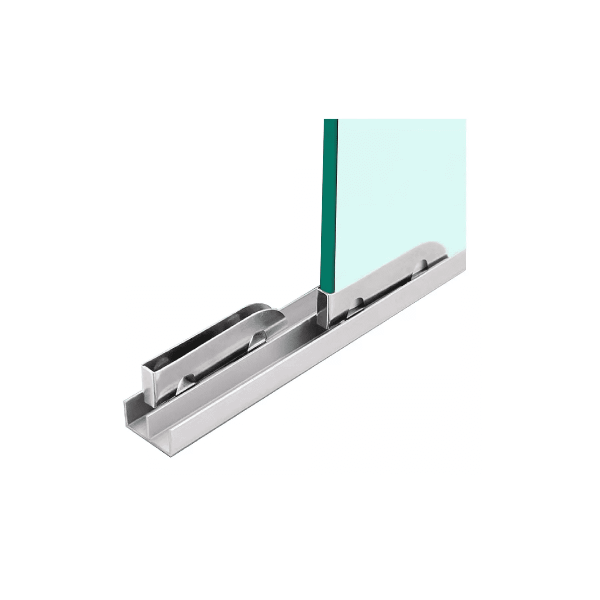 12 Pc Acero Inox Cristal 5mm + Riel Puerta Corredera 60cm PLATA ...