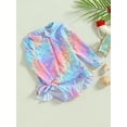 PaerPade Kids Baby Girl Summer Swimsuits，12 18 24 Months 2T 3T 4T 5T 6T Fish Scale Print Ruffles ...