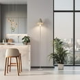 Modern Cordless Rechargeable Floor Lamp, Woven Rattan Cone Shade, 3 ...
