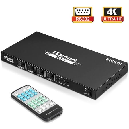 HDMI Matrix 4X4,TESmart 4 Ports HDMI Switcher Splitter Support Ultra HD ...