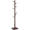 8-Hook Solid Wood Coat Rack - Free-Standing Entryway Tree with 3 Height ...
