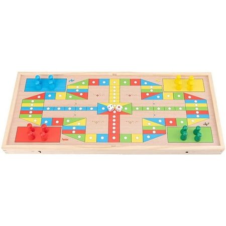 Double-Sided Game Board, Wooden Hockey Game & Flying Chess Game Board ...