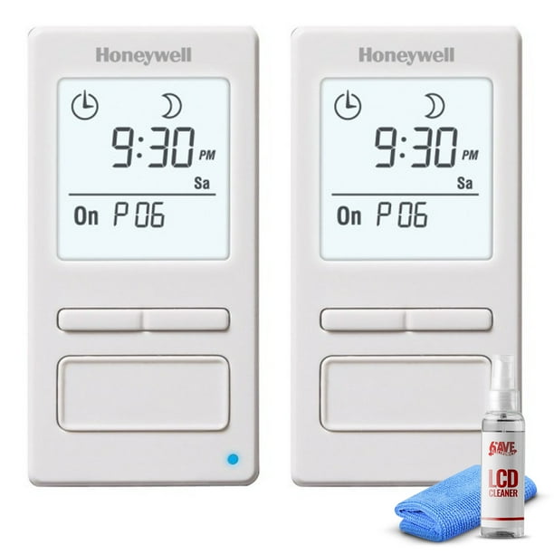 2-Pack Honeywell Home RPLS740B1008 Econoswitch 7-Day Programmable Light ...