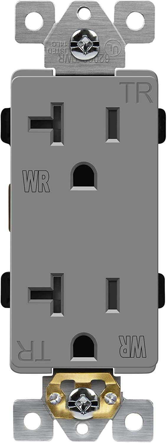 ENERLITES Decorator Receptacle, Tamper-Weather-Resistant, Residential ...