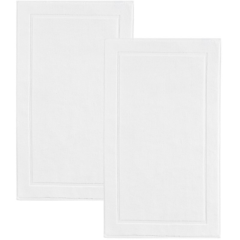 Hawmam Linen White Bath Mats, 21 x 34 inches, Pack of 2 - 100% Ring ...