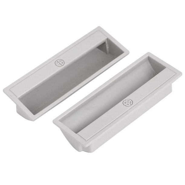 2 Pcs Plastic Cupboard Recessed Flush Pull Door Finger Insert Handle ...