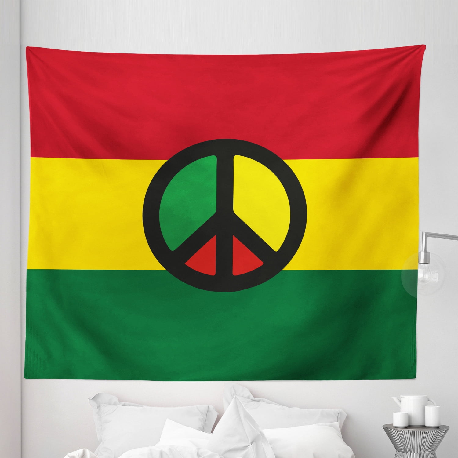 Jamaican Tapestry, Reggae Culture Peace Caribbean Country Flag Design ...