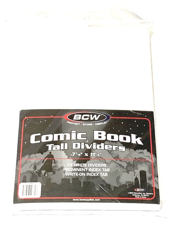 25x BCW TALL COMIC BOOK DIVIDERS – 7 1/4 X 10 3/4 TABBED WHITE PLASTIC ...