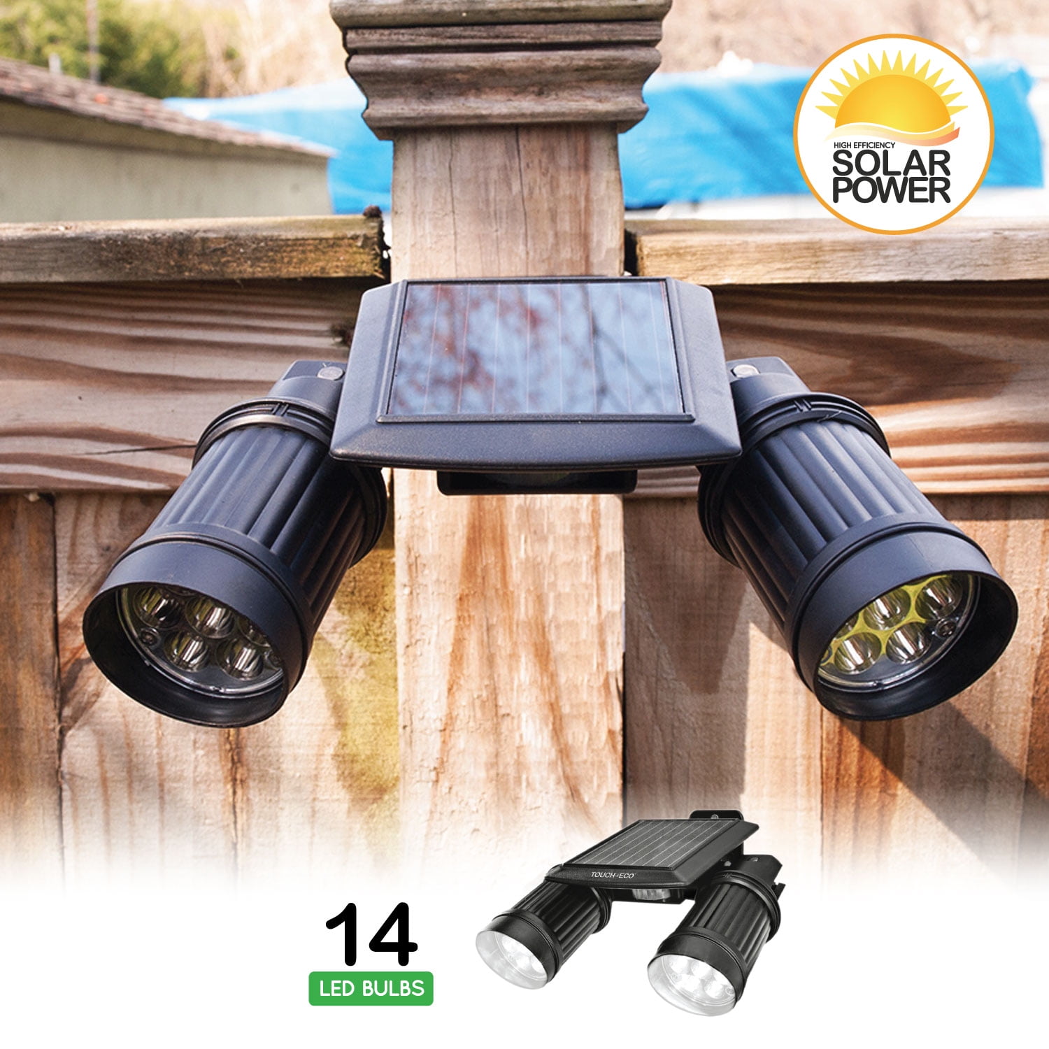 TWINSPOT Solar Motion LED Spotlight by Touch of ECO - Walmart.com