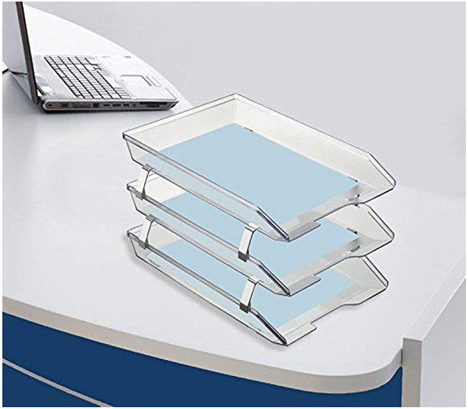 Buy Acrimet Facility 3 Tier Letter Tray Front Load Plastic Desktop File ...
