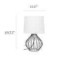 Simple Designs Geometrically Wired Table Lamp White on Black - Walmart.com