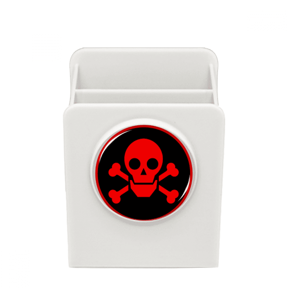 Red Danger Checal Toxic l Symbol Desk Pencil Holder Cup Pen Organizer ...