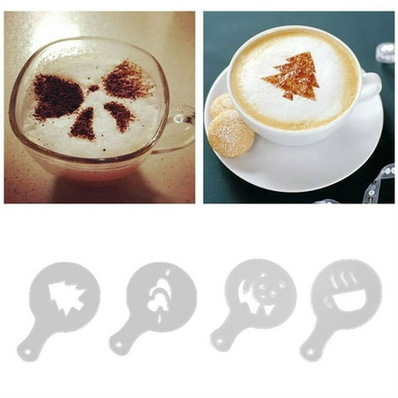 Pack of 16 Coffee Printing Molds Model Plastic Molds Powdered Sugar ...