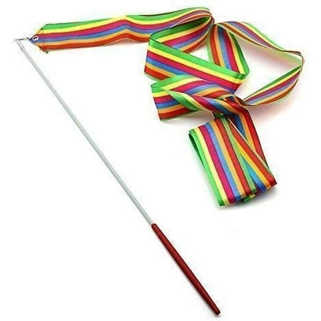 HEIBIN Rhythmic Gymnastics Ribbon with Spinning Dancing Sticks for Kids ...