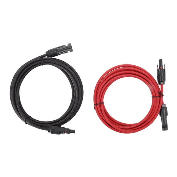 Black Red Solar Panel Extension Cable, Solar Panel PV Cable Copper Wire ...