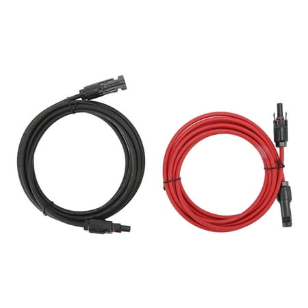 Black Red Solar Panel Extension Cable, Solar Panel PV Cable Copper Wire ...