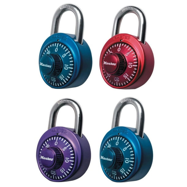Master Lock X-Treme Colour Combination Lock #1530DCM, 48mm; Blue, Red ...