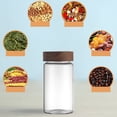 Glass Storage Jar with Maple Wood Lid Borosilicate Heatproof Container ...