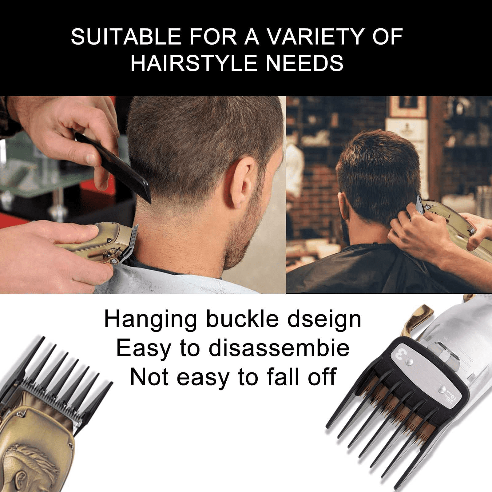 Clipper Guards Cutting Guides for Most Wahl Clipper with Metal Clip ...