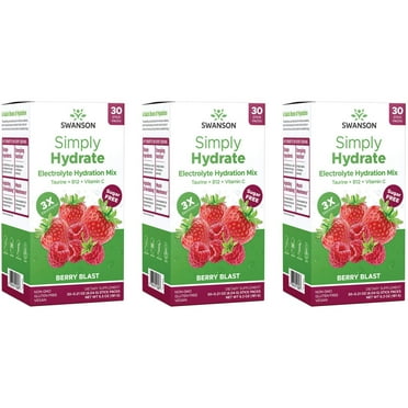 Swanson Simply Hydrate Electrolyte Hydration Mix - Lemon-Lime 30 Pkts 3 Pack - Walmart.com