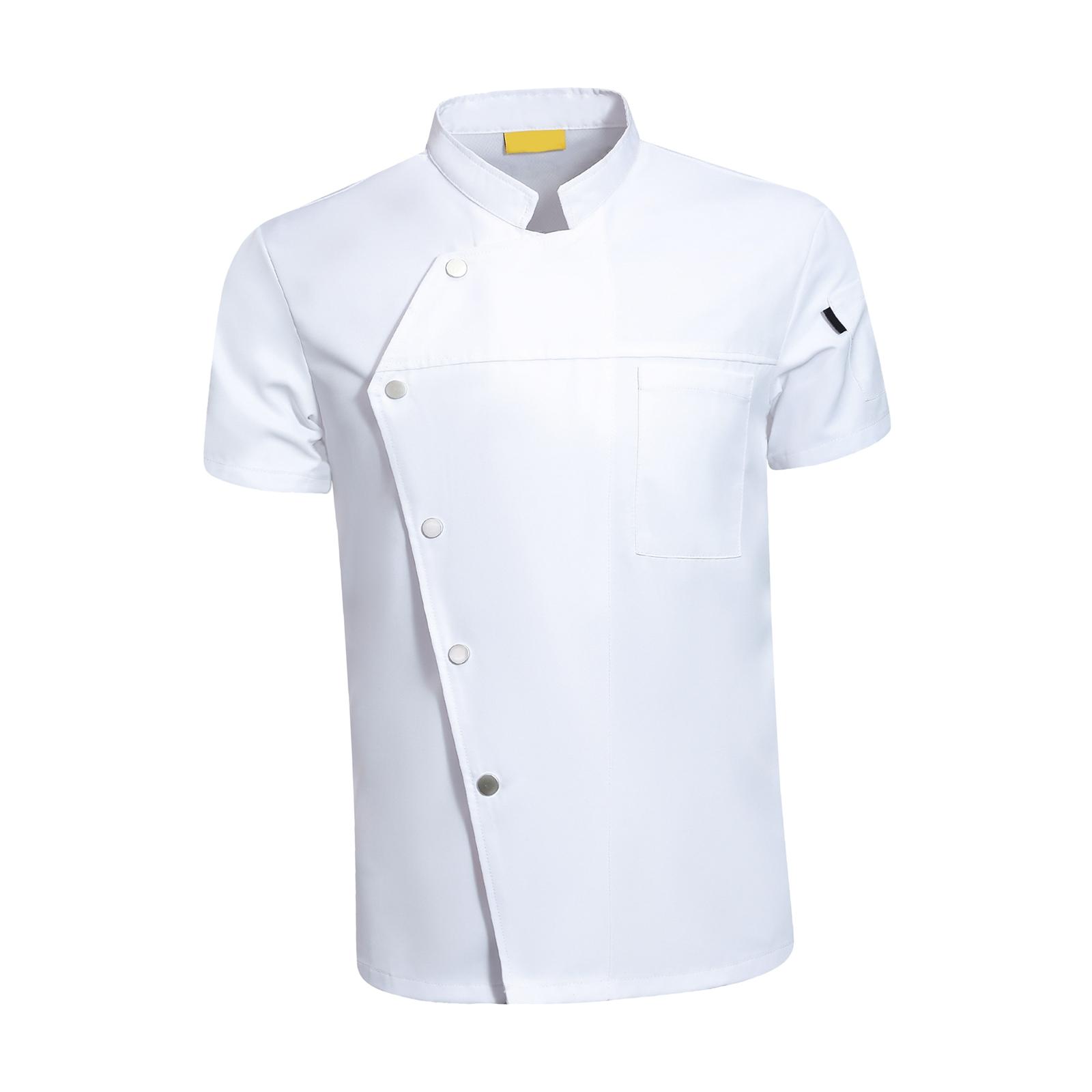 Mens Chef Coat Jacket Executive Snap Button Short Sleeve Summer ...