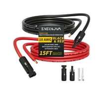 ENERNOVA 10AWG 15FT Solar Extension Cable (15FeeT Black + 15FeeT Red ...