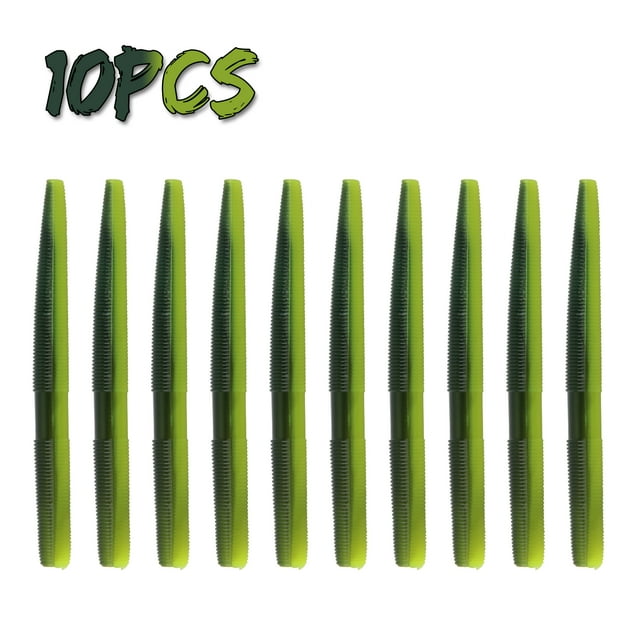 Wacky Worm Lure Bass Fishing Lure Kit - 10PCS Wacky Rig Worms Soft ...