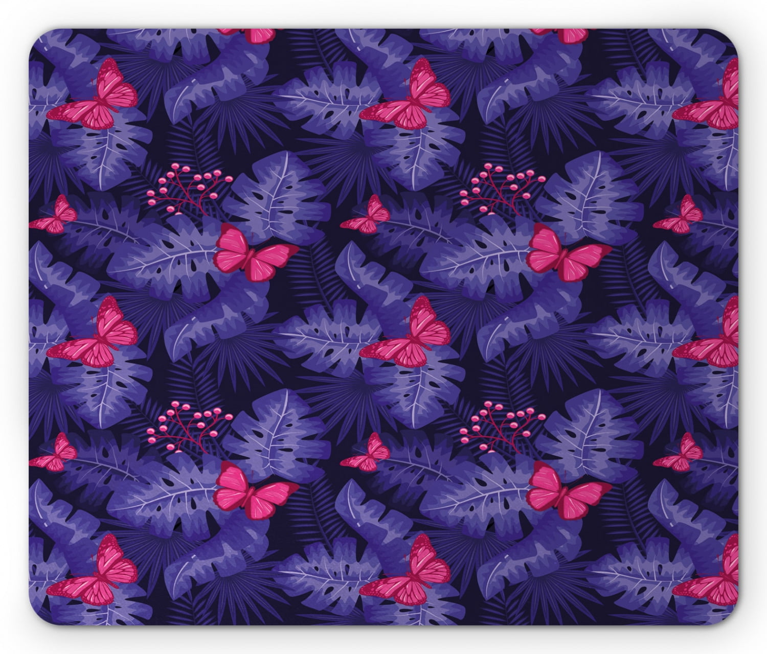 Natural Mouse Pad, Exotic Plants and Butterflies Pattern Continuous ...