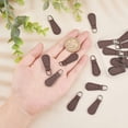20Pcs Imitation Leather Zipper Slider with Gunmetal Alloy Linking Ring ...