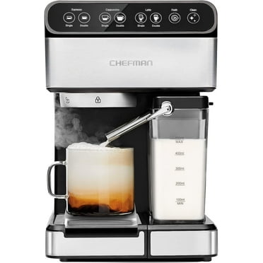 Chefman Automatic Coffee Maker & Cappuccino Machine with Milk Frother ...