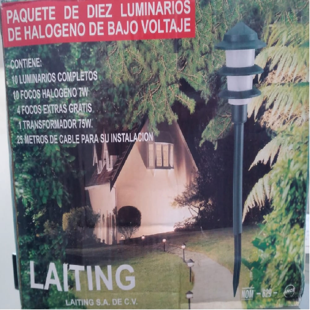 LUMINARIOS DE HALOGENO PARA JARDIN DE BAJO VOLTAJE PAQUETE CON 10 ...