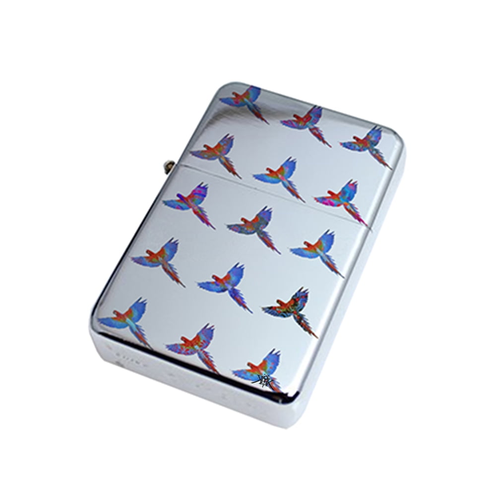 KuzmarK Silver Windproof Flip Top Lighter - Parrot Key West - Walmart.com