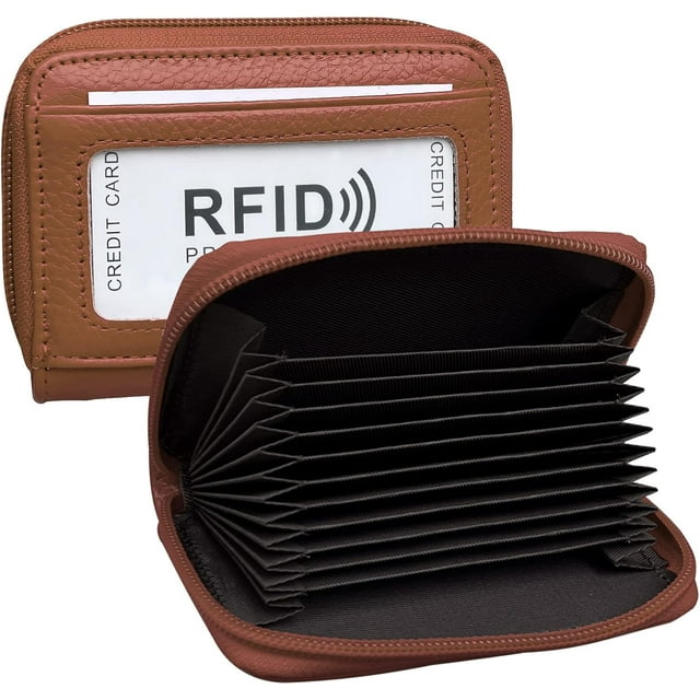 shiyou-RFID Blocking Genuine Leather Credit Card Case Holder Security ...