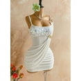 Beige Boho Mini Dress With Sequin Bodice And Draped Ruched Skirt For ...