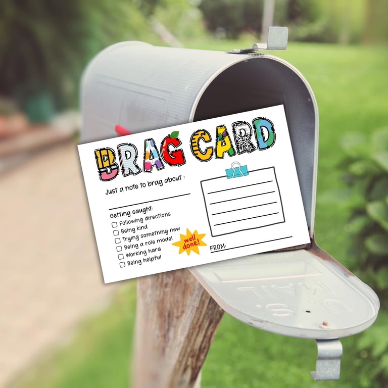 100Pcs Brag Cards 4×6 Inch Teacher Mail Card For Student Notes Home To ...