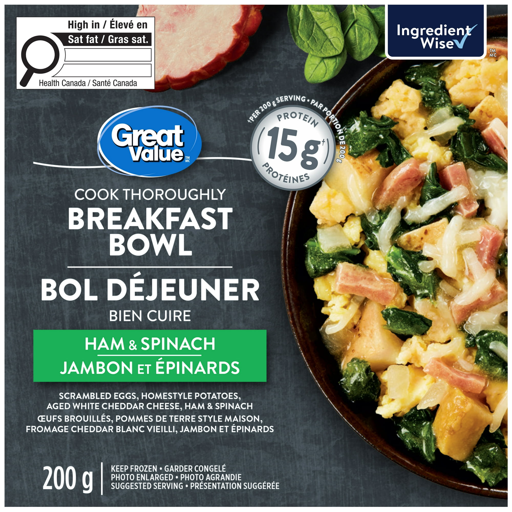 Click here for Great Value Ham And Spinach Breakfast Bowl 200 G prices