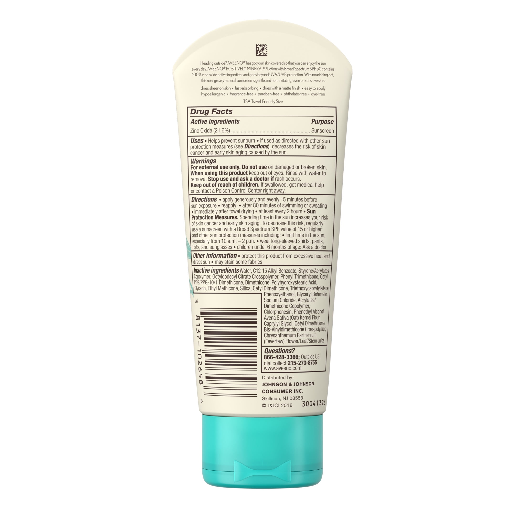 Aveeno Positively Mineral Sensitive Skin Sunblock Zinc Oxide SPF 50 Protection 3 fl. oz Walmart