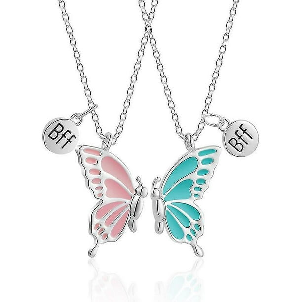 Best Friend Necklace Gold Butterfly Necklace Friendship Bff Necklace ...