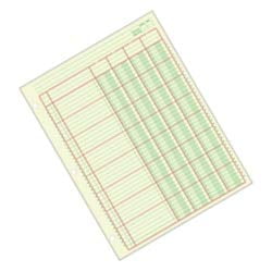 Adams Ledger Binder Refill Sheets, 6-Ring, 5 x 8 1/2, Green/White, 100 ...