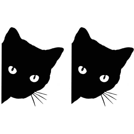 DJKET 2 black cat eye car stickers, cat eye stickers for car windows ...