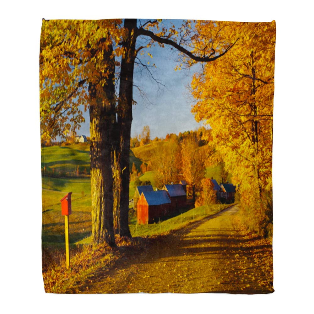 ASHLEIGH Throw Blanket Warm Cozy Print Flannel Red Vermont New England ...