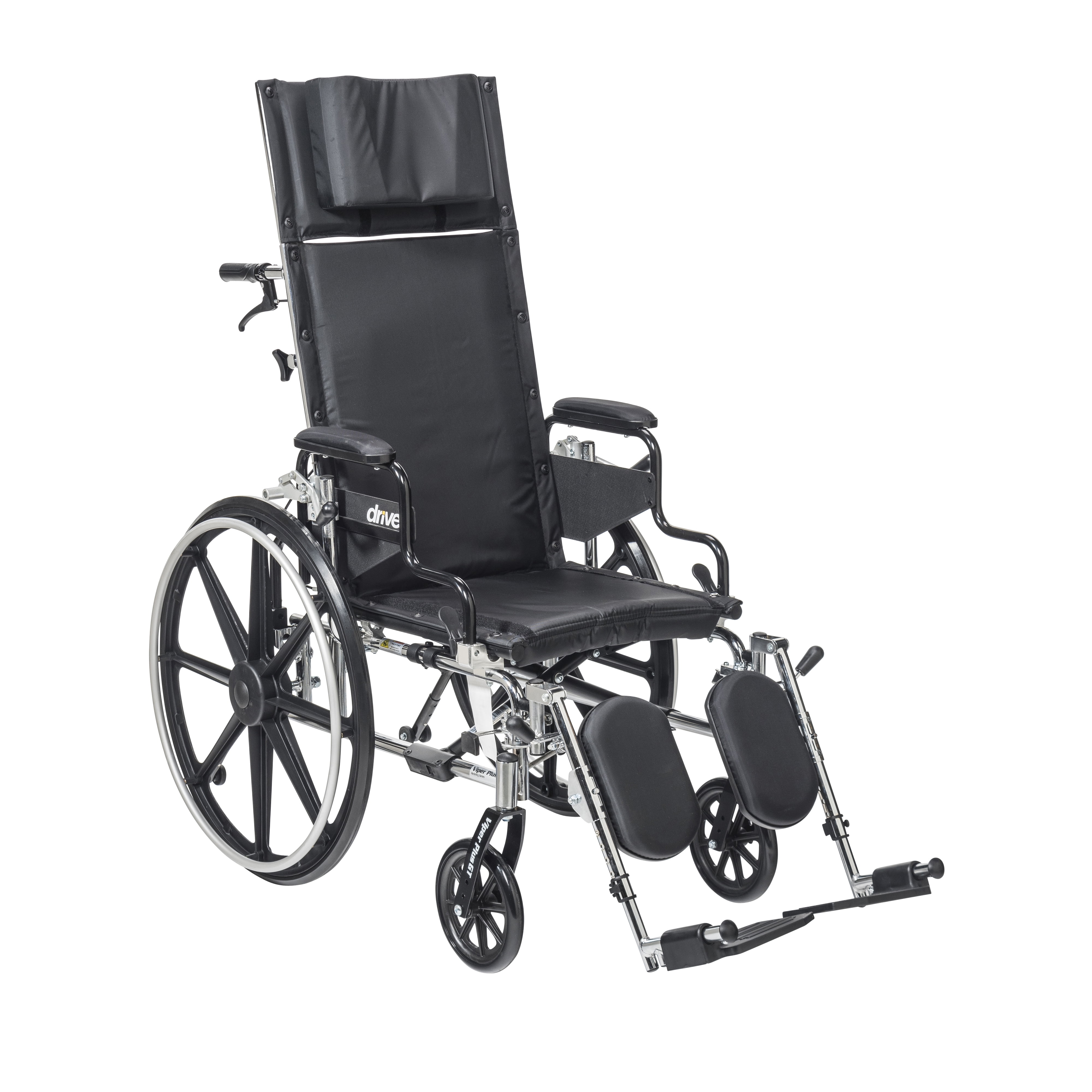Drive Medical Viper Plus GT Full Reclining Wheelchair, Detachable Desk ...