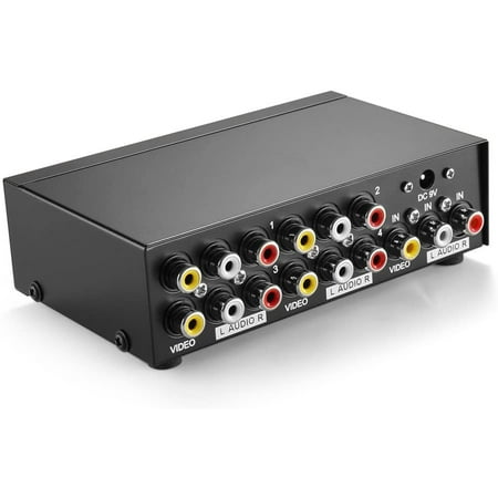 TNP AV Splitter 1 in 4 Out 3 RCA Composite Video L/R Audio Splitter ...