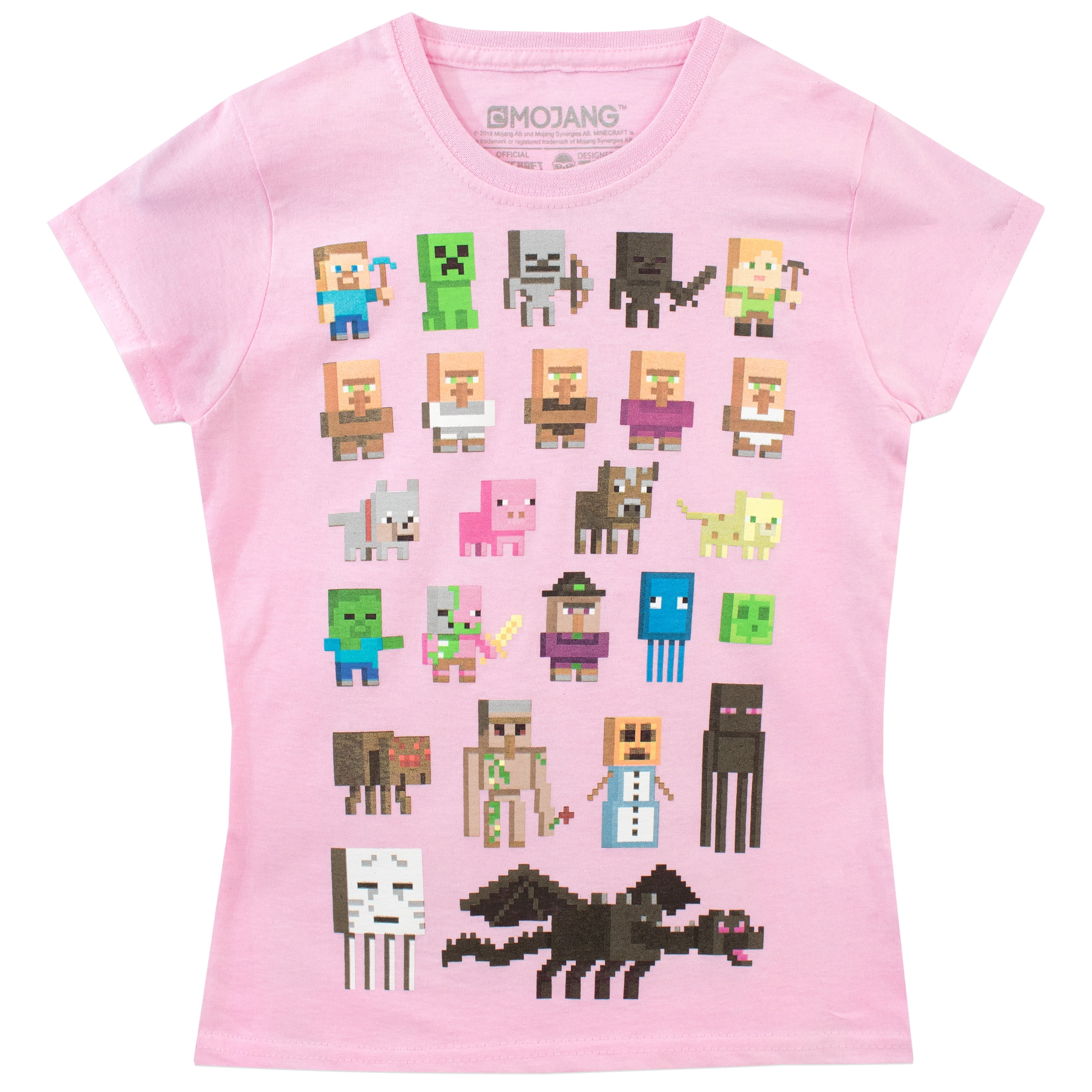 Minecraft Girls Short Sleeve T-shirt Sizes 6-14 - Walmart.com