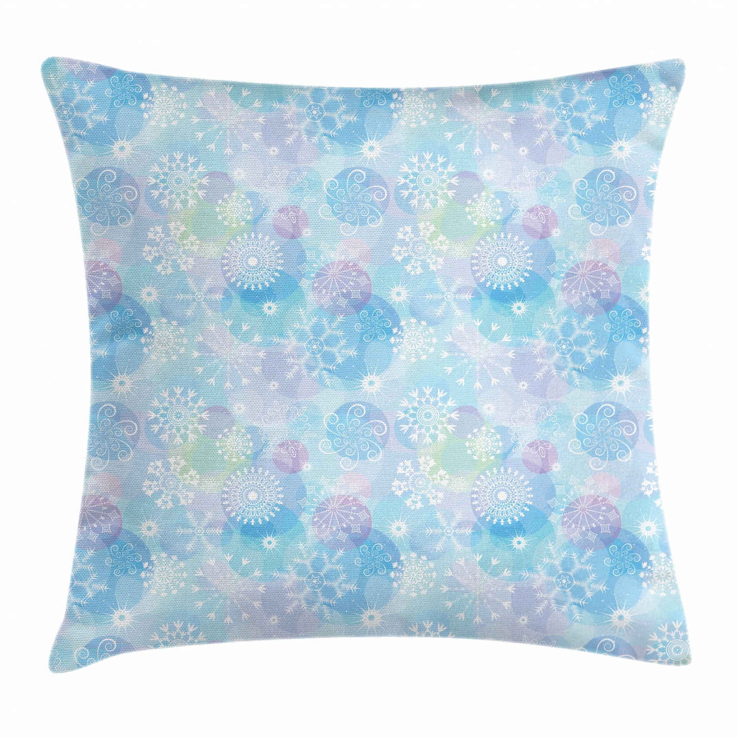 Snowflake Throw Pillow Cushion Cover, Bokeh Style Background with ...