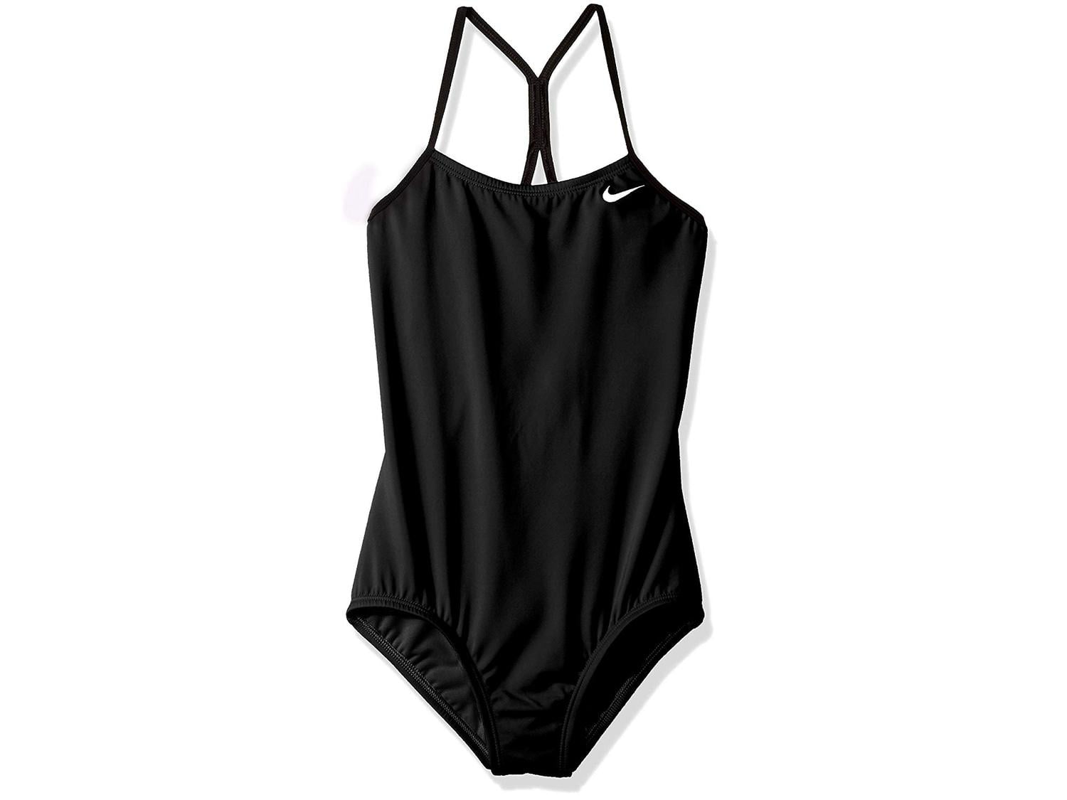 Nike Swim Big Girls Racerback One Piece Swimsuit Black Black Size