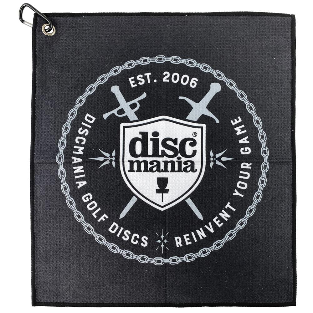 Discmania Shield & Swords Logo Waffle Disc Golf Towel w/ Carabiner ...